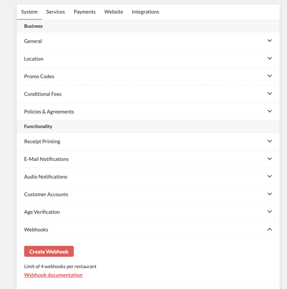 Online Ordering API - CloudWaitress